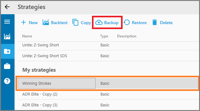 Backup strategy 1 - Portfolio Boss