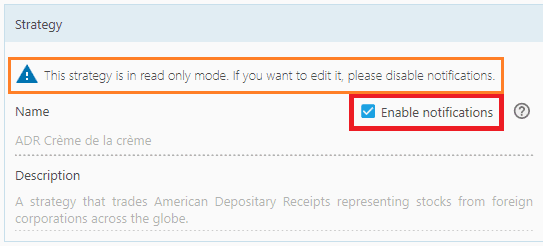 Enable Notifications checkbox warning - Portfolio Boss