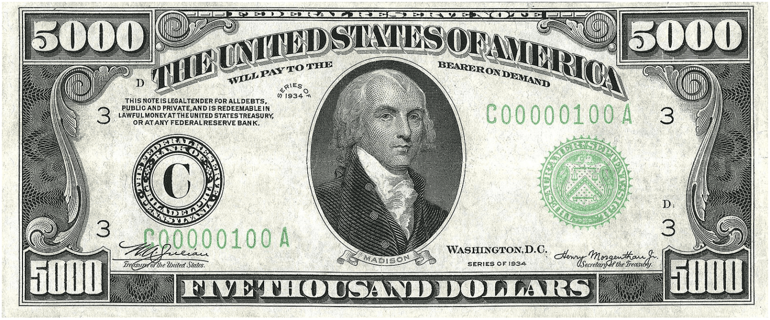 5000 bill - Portfolio Boss